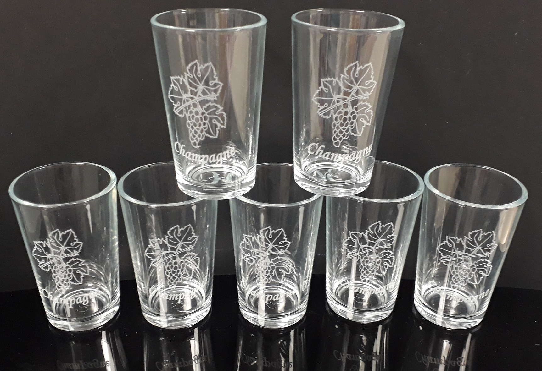 Verre Blida champagne gravés