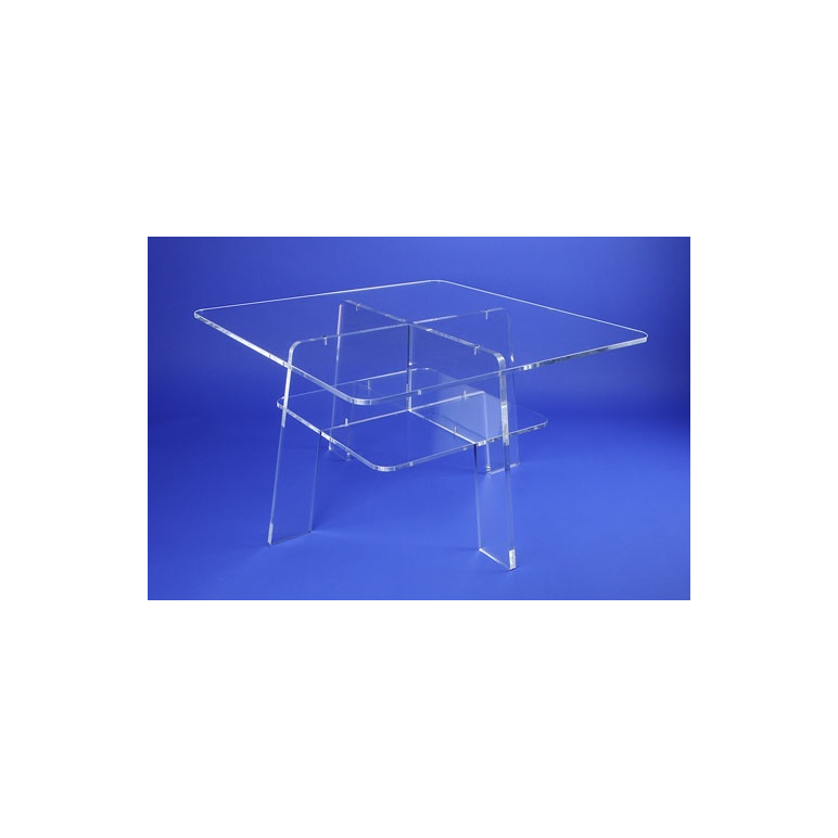 Table carrée plexi transparente